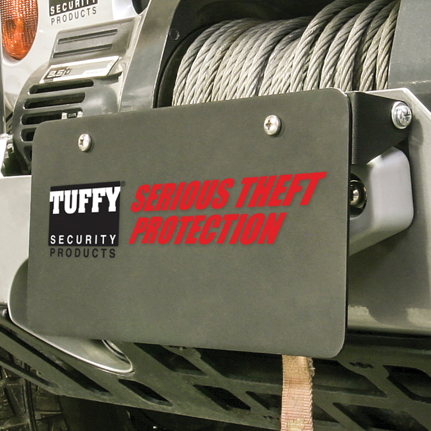 Tuffy Security - 333-01 - Flip-Up License Plate Holder For Hawse Winch Fairlead - 333-01